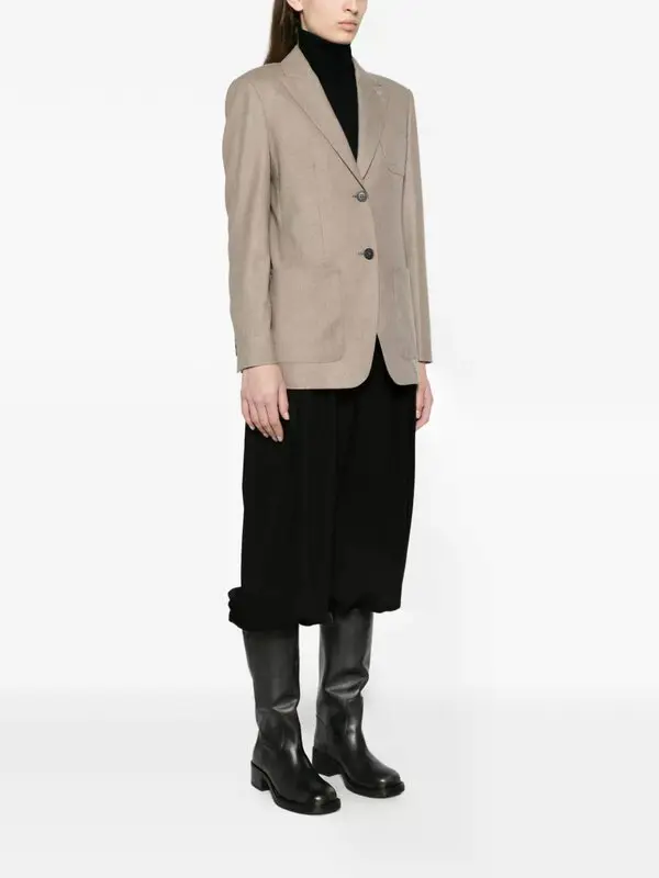 Max Mara Single-breasted Cashmere Foule Blazer Turtledove