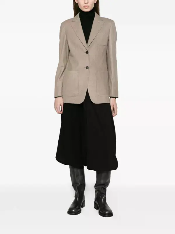 Max Mara Single-breasted Cashmere Foule Blazer Turtledove - Neutrals