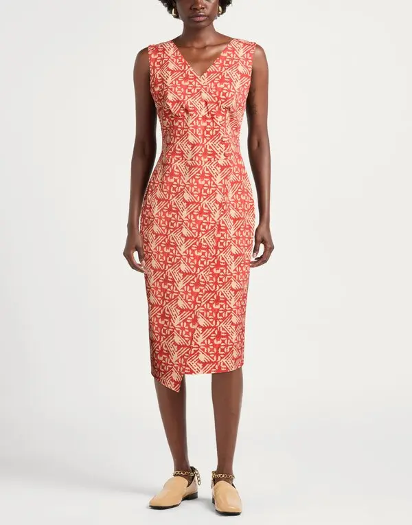 Chiara Boni La Petite Robe Midi Dress Rust Size Polyamide, Elastane