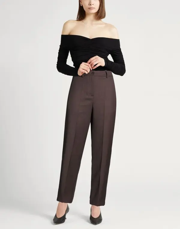 ALYSI Chocolat Pants Chocolate Size Polyester, Virgin Wool - Brown