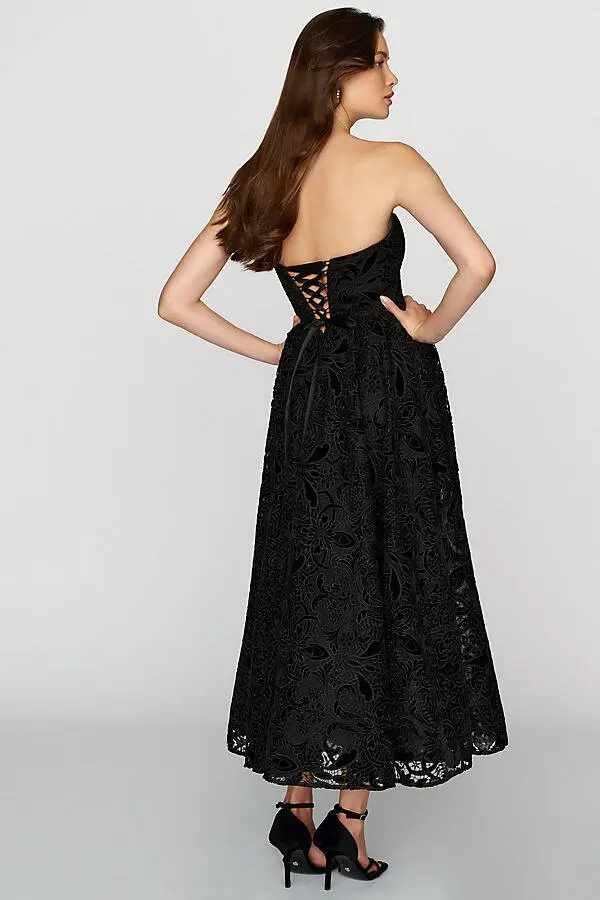 Bhldn Velvet Lace Midi Dress