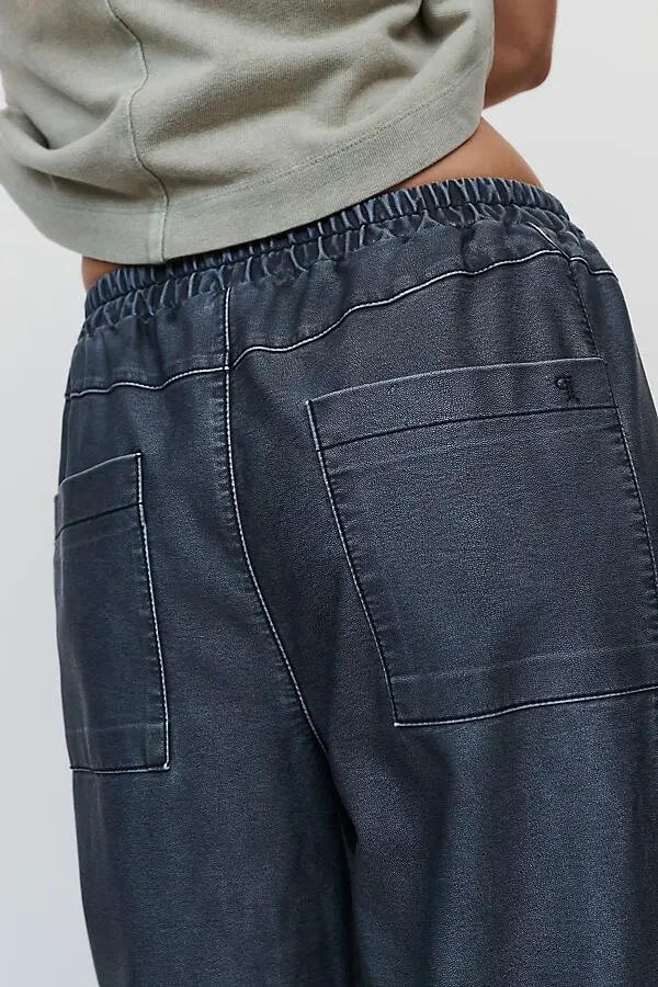 PILCRO Izzie Relaxed Faux Leather Pull On Barrel Pants