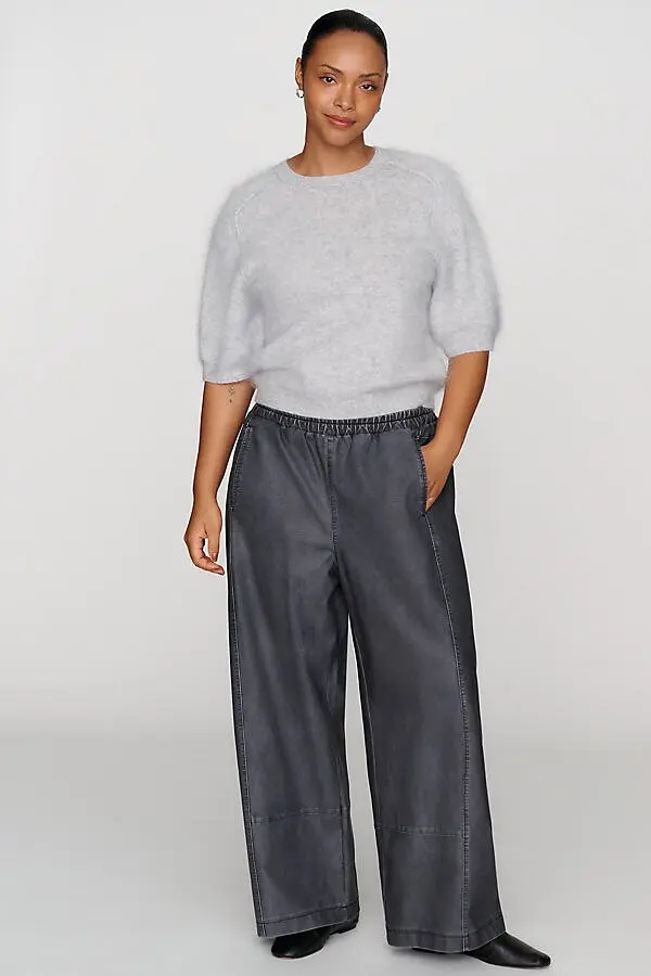 PILCRO Izzie Relaxed Faux Leather Pull On Barrel Pants