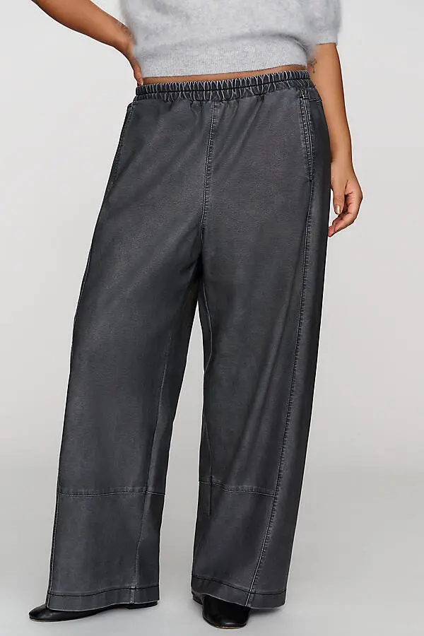 PILCRO Izzie Relaxed Faux Leather Pull On Barrel Pants