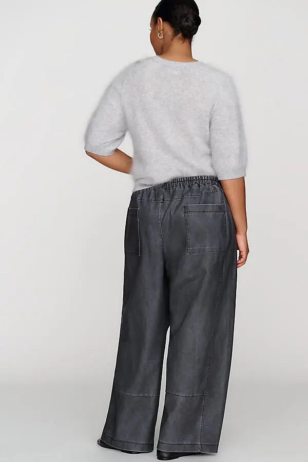 PILCRO Izzie Relaxed Faux Leather Pull On Barrel Pants