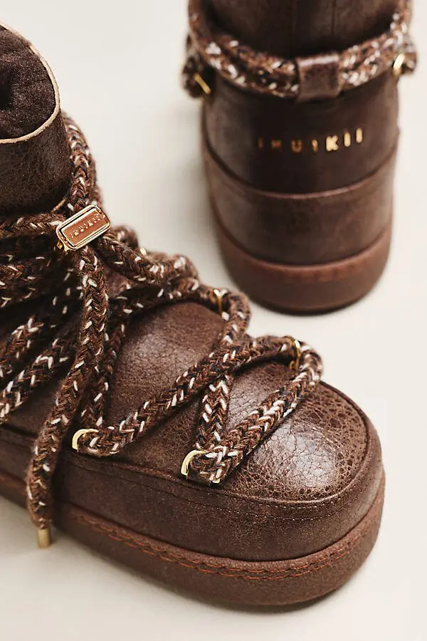 Inuikii Vtage Suede Lace Up Snow Boots