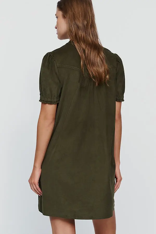 PILCRO Aly 100% Cotton Corduroy Mi Shirtdress - Dark Green