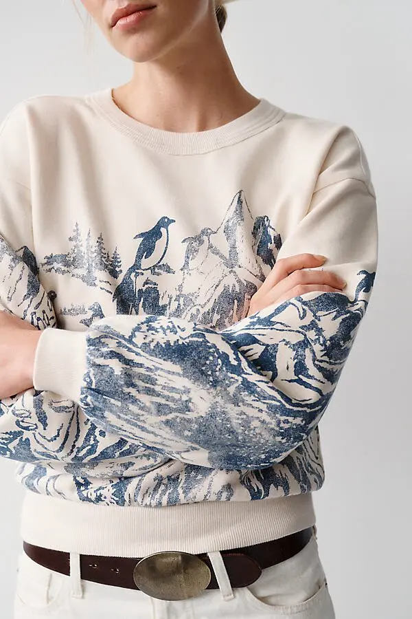 PILCRO Niki 100% Cotton Long Sleeve Bubble Sweatshirt