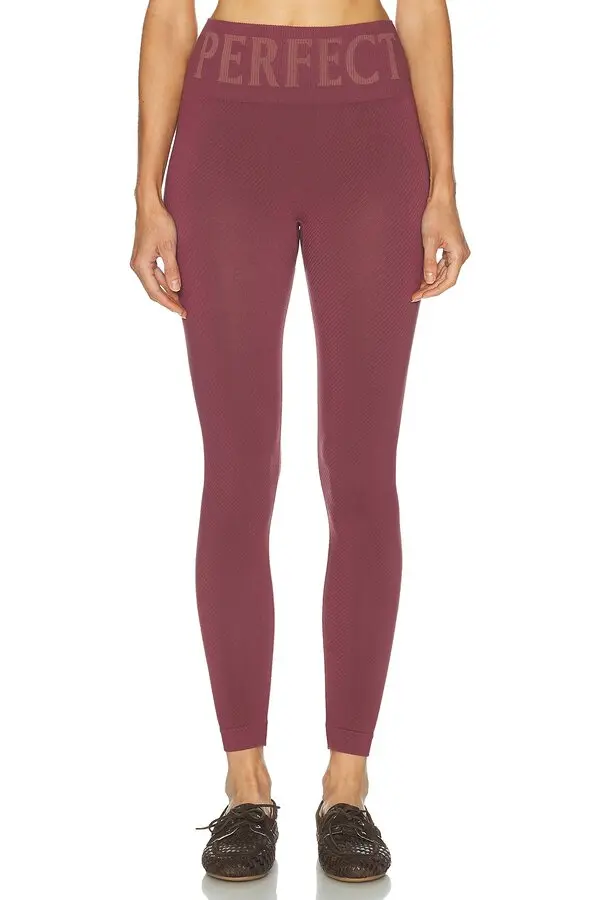 Perfect Moment Thermal Legging In Burgundy - Wine