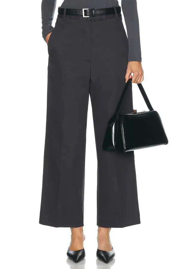 Renggli Cotton Sateen Relaxed Trouser In Black