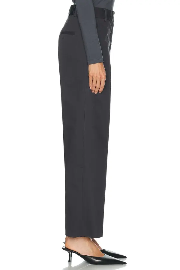 Renggli Cotton Sateen Relaxed Trouser In Black