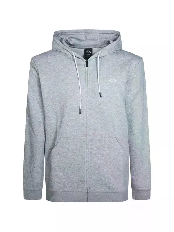 Oakley Logo-embroidered Zip-up Hoodie - Grey