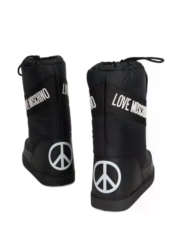 Moschino Logo-embellishment Heart-patch Boots - Black