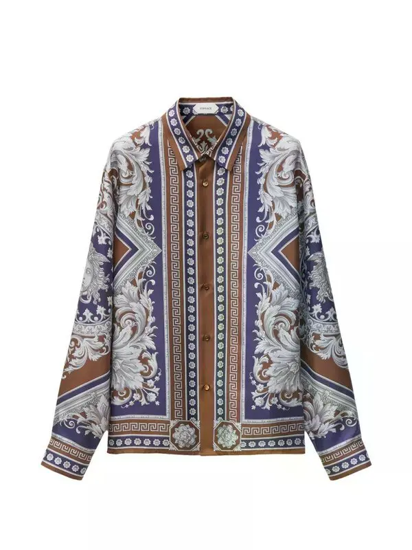 Versace Printed Silk Twill Regular Shirt