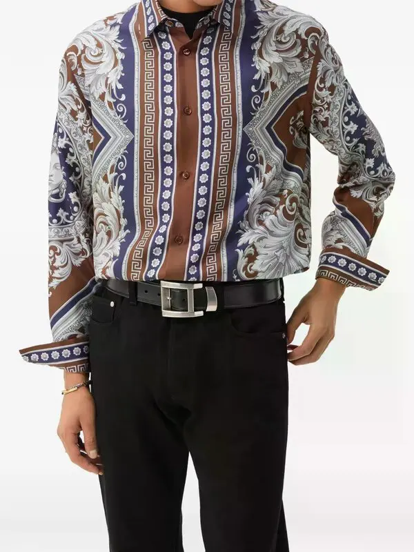 Versace Printed Silk Twill Regular Shirt