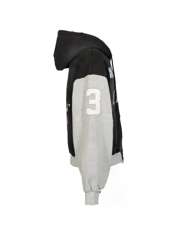 PROTOCOL INDEX Cuntier Distressed Zip-up Hoodie