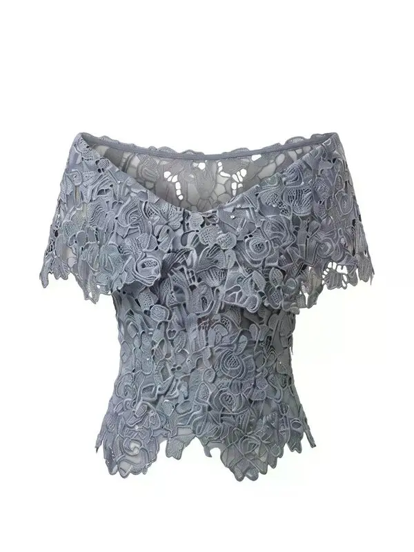 GEMY MAALOUF Off-shoulder Guipure Top