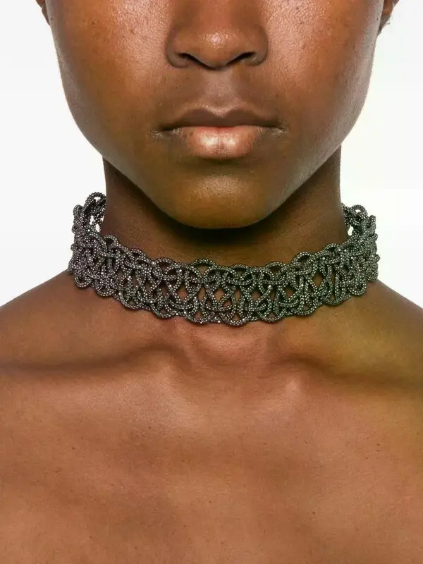 Peserico Woven Chain Choker Necklace