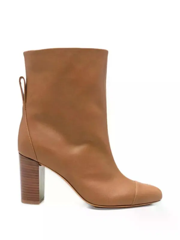 ODISSI Cap-toe Block-heel Ankle Boots