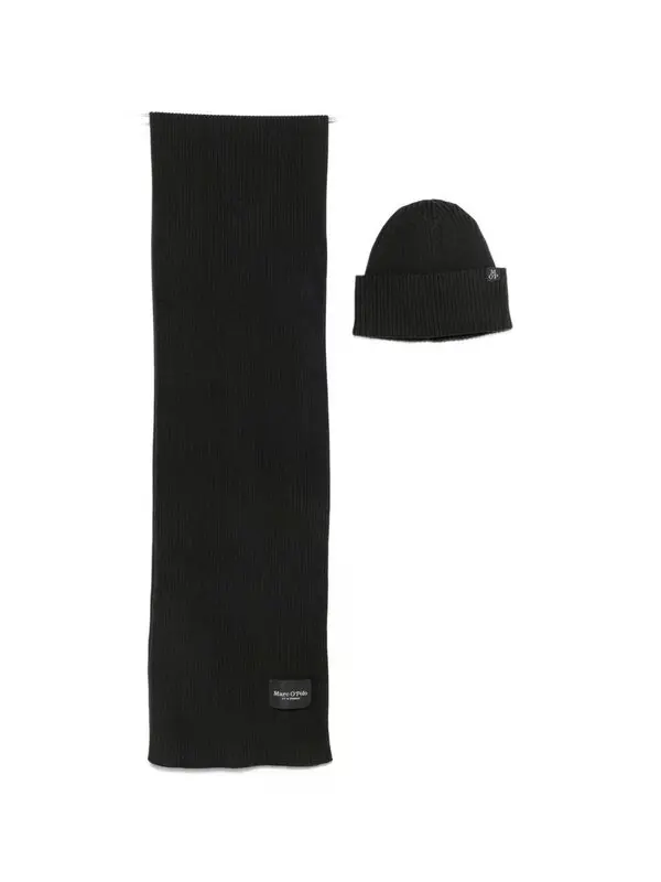 Marc O'polo Ribbed-knit Scarf And Beanie Hat Set