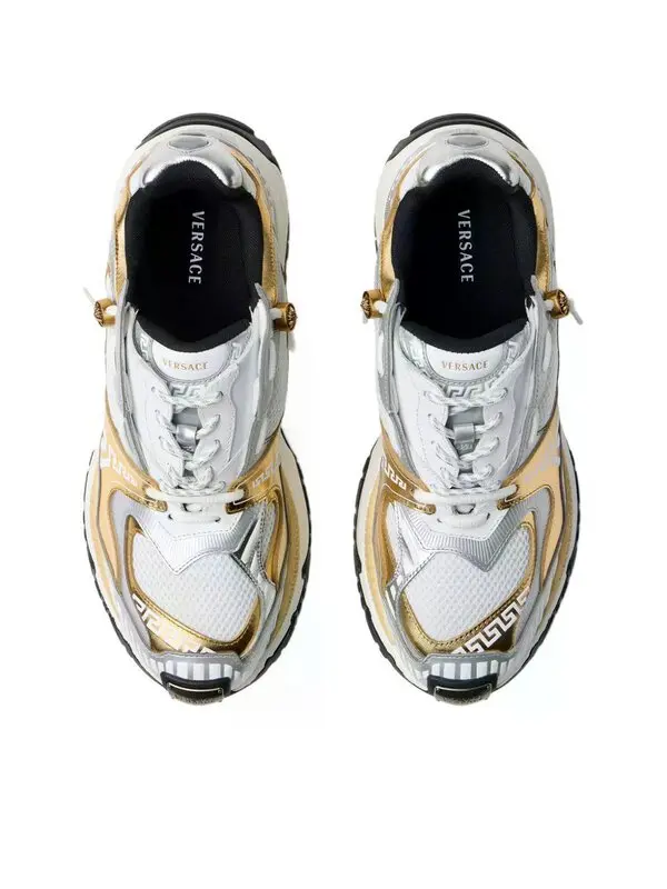 Versace Icaro Metallic Mesh & Leather Sneakers