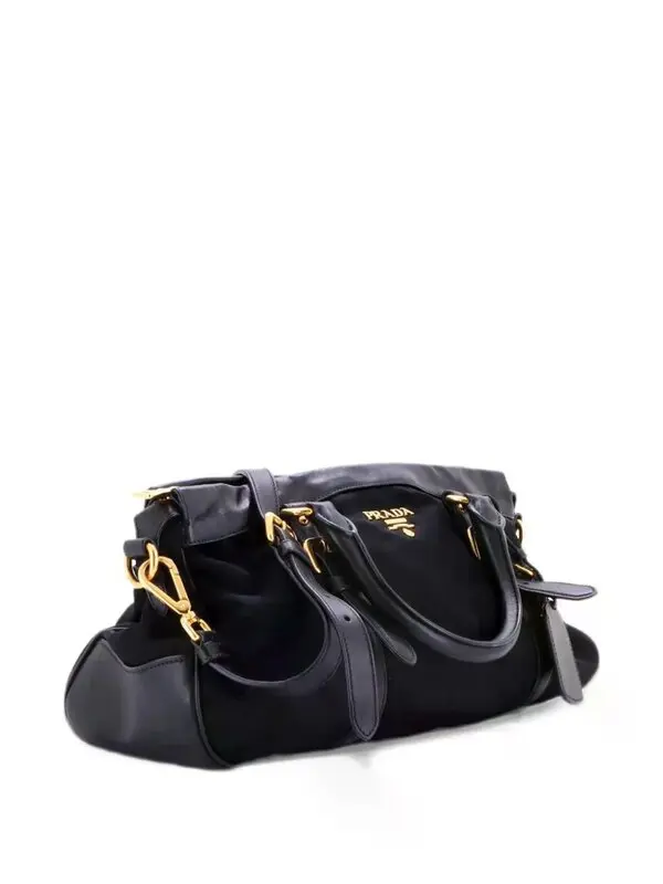 Prada Convertible Belted Tessuto With Leather Large Satchel