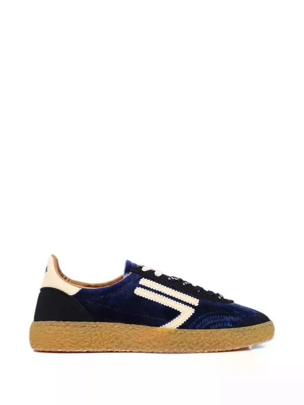 PURAAI Velvet-effect Gum-sole Sneakers - Blue