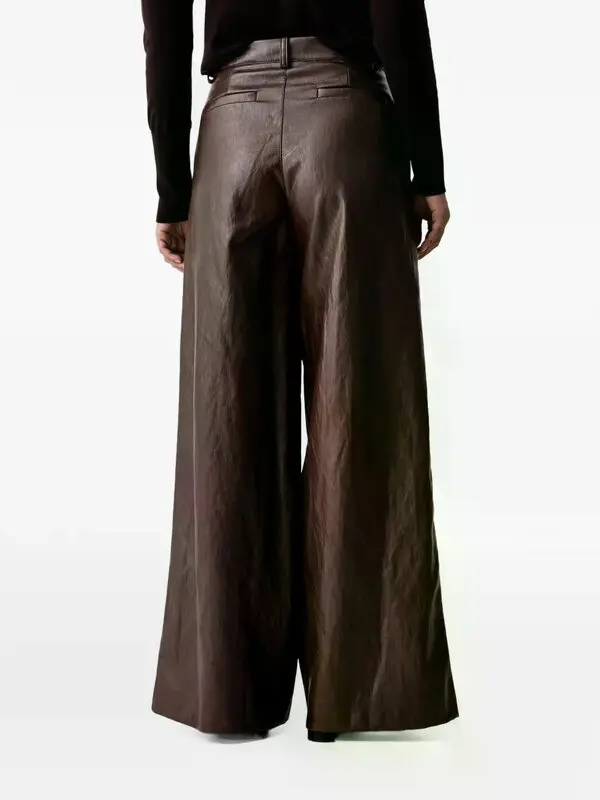 KAOS Wide-leg Coated Trousers