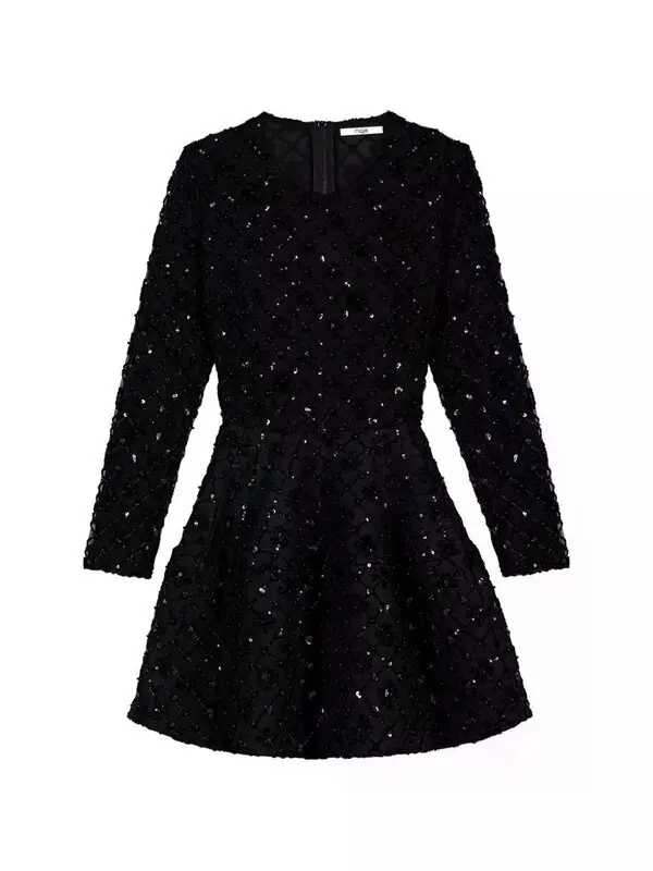 Maje Sequin-embellished Mini Dress - Black