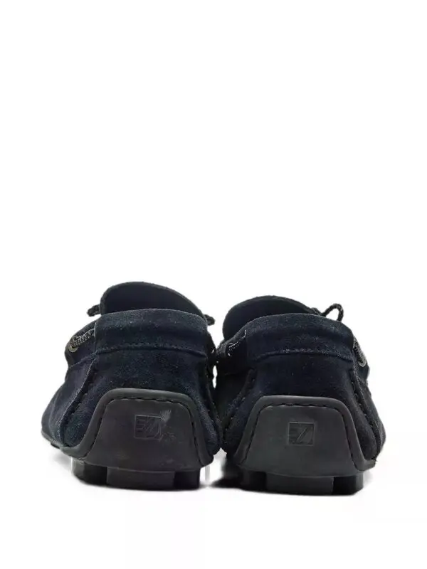 Ermenegildo Zegna Braided-strap Suede Loafers