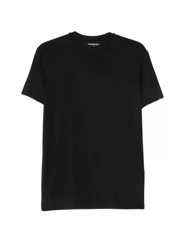 Emporio Armani Logo-embroidered T-shirt - Black