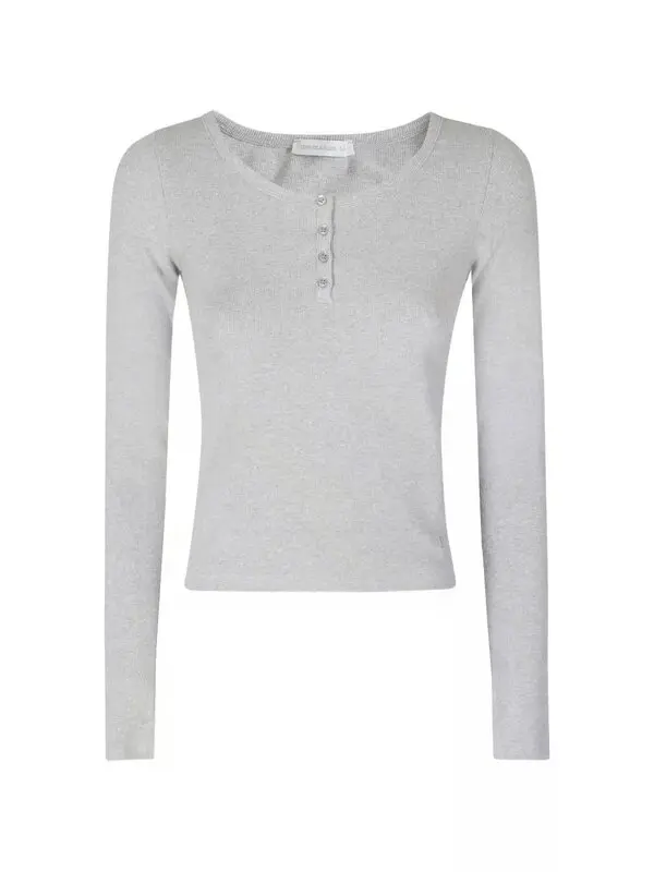 LOW CLASSIC Henry Grigia Ribbed Jumper