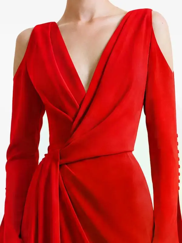 GEMY MAALOUF Draped Cut-out Dress