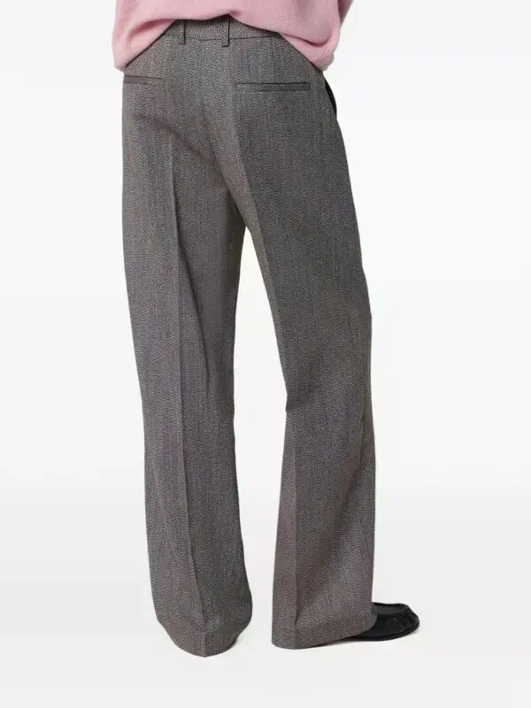 Séfr Herringbone-pattern Tailored Wool Trousers
