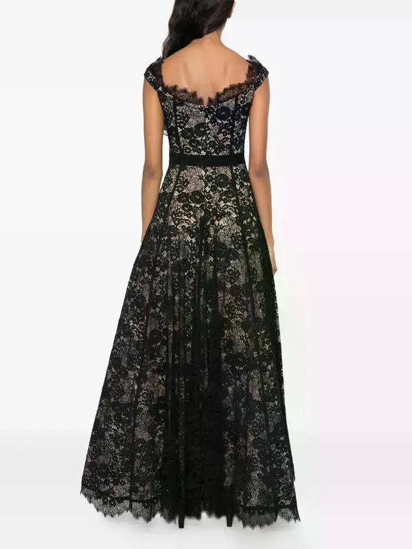 Alice + Olivia Lace Off-shoulder Maxi Dress