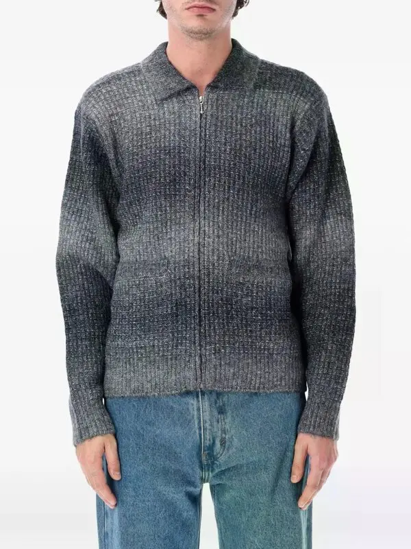 Obey Anton Gradient-effect Zip-up Sweater
