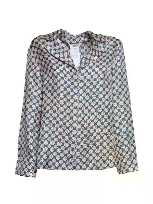 Max Mara Dice-print Silk Shirt - Blue