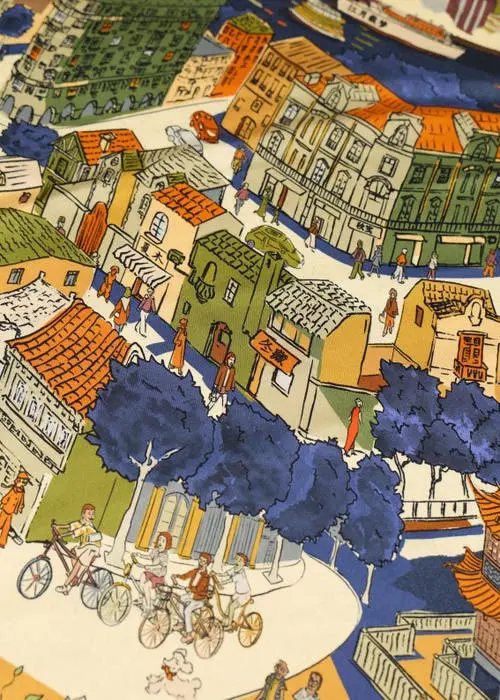 OLAH Shanghai Silk Square Scarf 26
