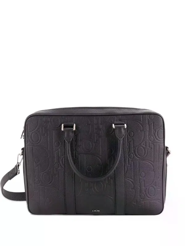 Dior Affaires Convertible Zipped Briefcase Gravity Leather Business Bag
