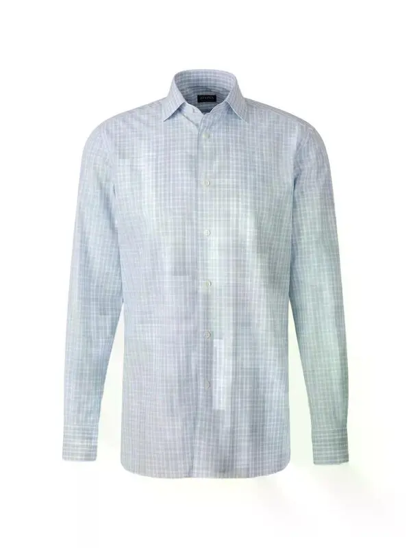 Zegna Check-pattern Shirt - Blue