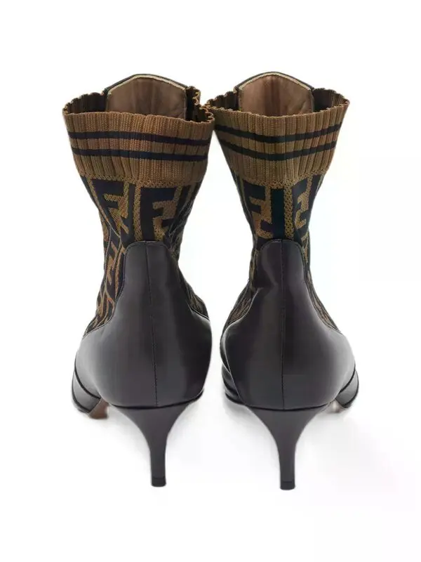 Fendi Rockoko Ff Knitted Ankle Boots