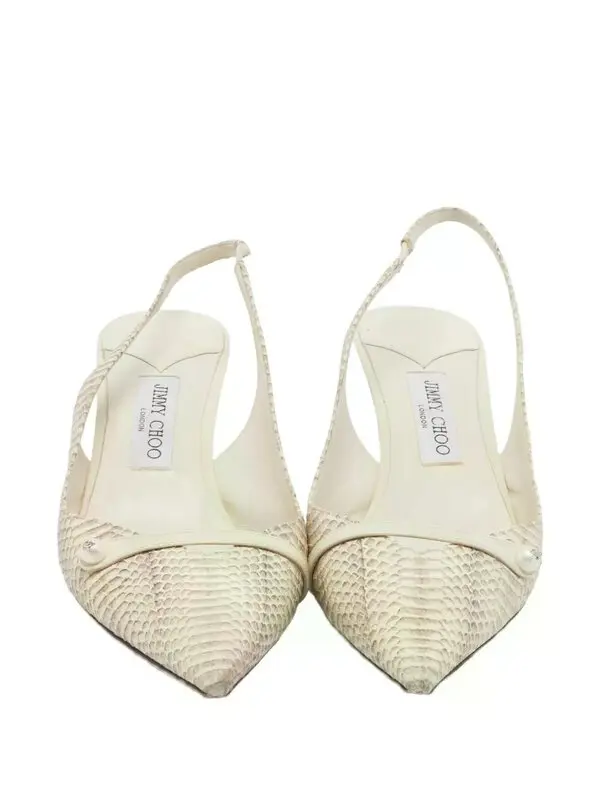 JIMMY CHOO Amita Snake-print Leather Slingback Pumps
