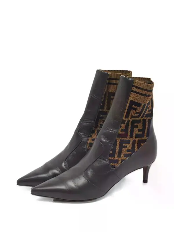 Fendi Rockoko Leather Ankle Boots