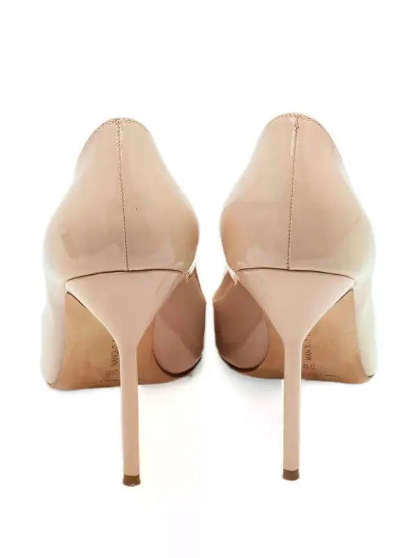 Manolo Blahnik Bb Patent Leather Pointed-toe Pumps - Neutrals