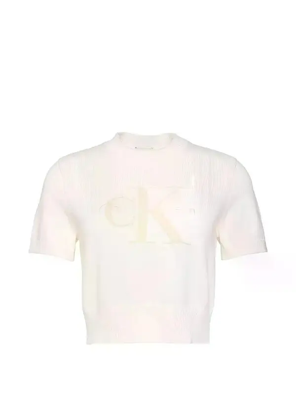 Calvin Klein Logo-embroidered Copped Sweater
