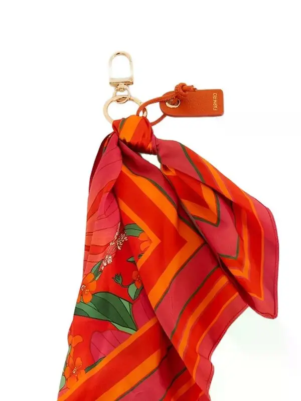 Farm Rio Floral-print Striped Scarf