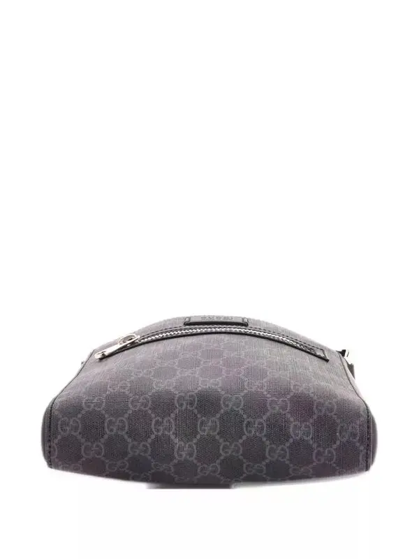 Gucci Web Strap Front Zip Messenger Bag Gg Coated Canvas Small Crossbody Bag