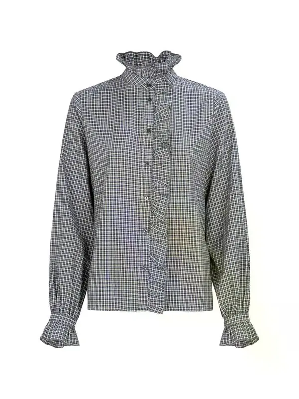 True Religion Liana Ruffled Gingham-check Blouse