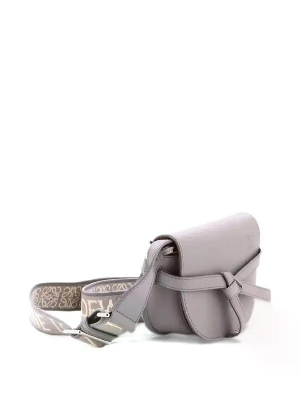 Loewe Gate Dual Shoulder Bag Leather Mini Crossbody Bag - Grey