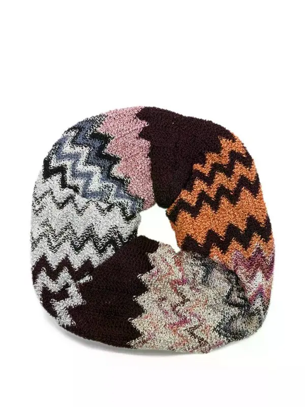 Missoni Zigzag-knit Scrunchie - Brown